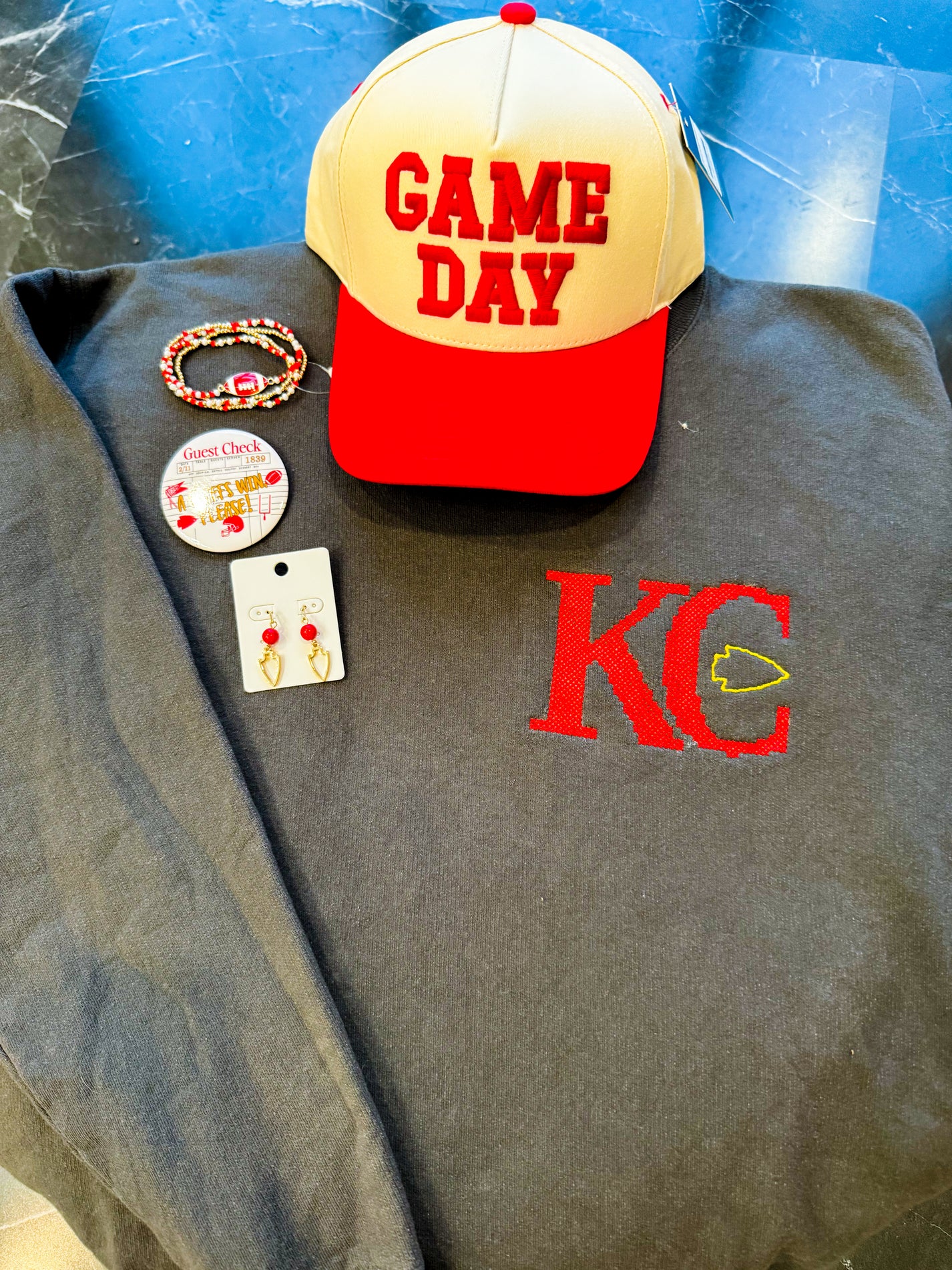 KC Cross Stitch Washed Crewneck – Winning Streak
